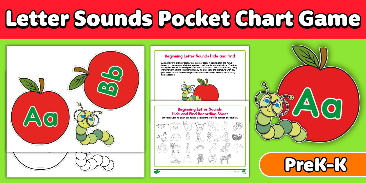 Letter Sounds Pocket Chart Game With Recording Sheet