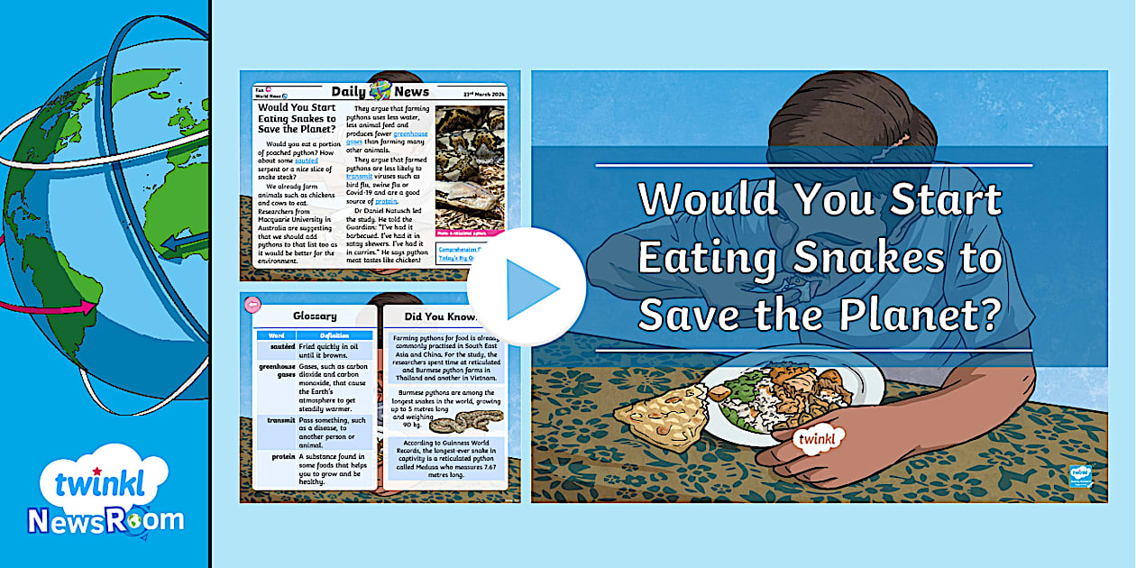 Would You Start Eating Snakes to Save the Planet? | Twinkl Resources