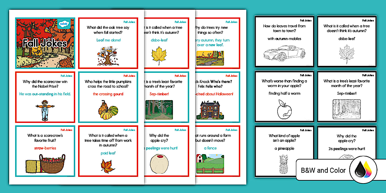 Fall Joke Cards (Teacher-Made) - Twinkl