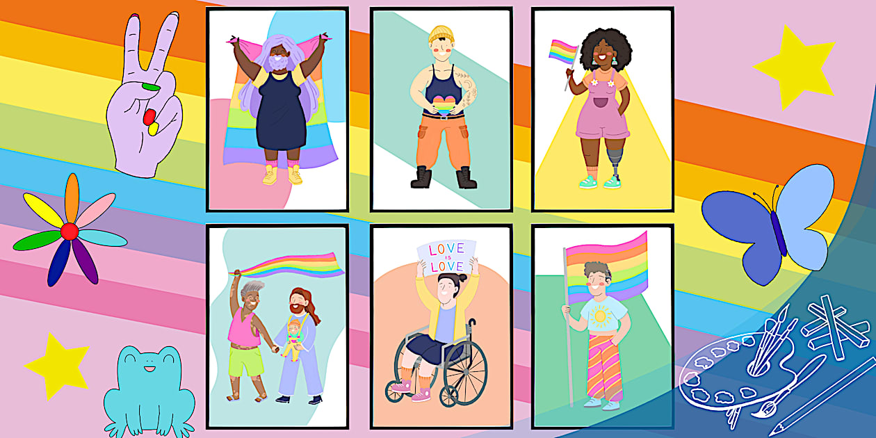 LGBTQ+ People Illustrations Pride Month Posters Pack