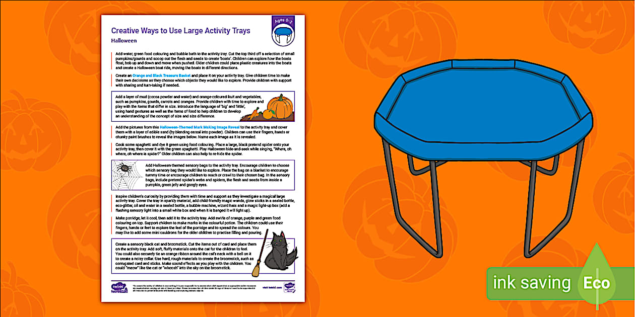 EYFS Ages 0-2 Large Activity Trays: Halloween (teacher made)