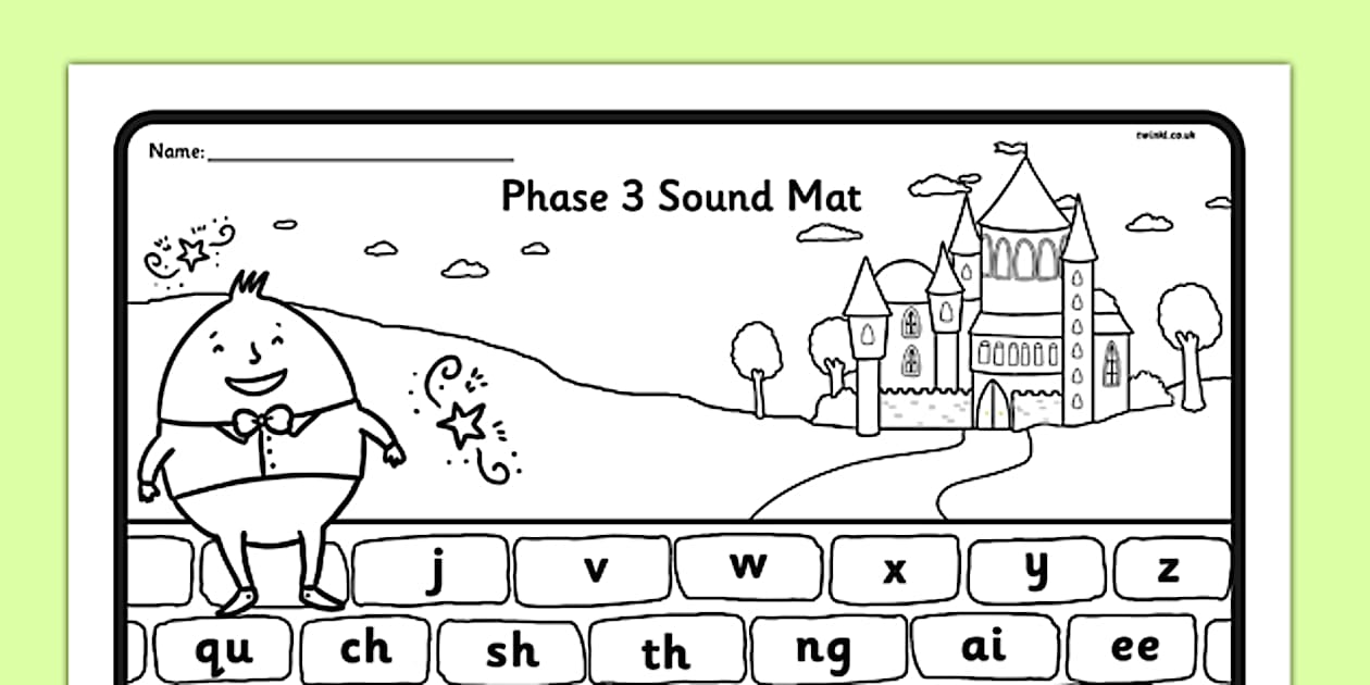 Editable Humpty Dumpty Themed Phase 3 Sound Mat - Twinkl