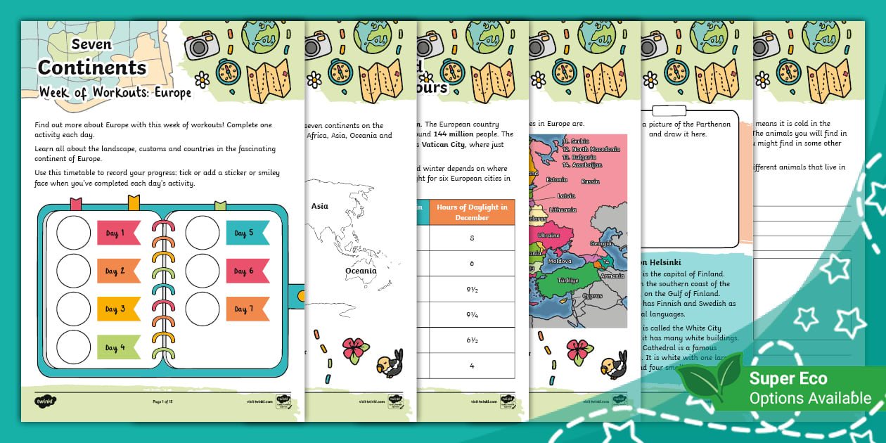 KS1 Europe Week of Workouts | Seven Continents Ages 5-7