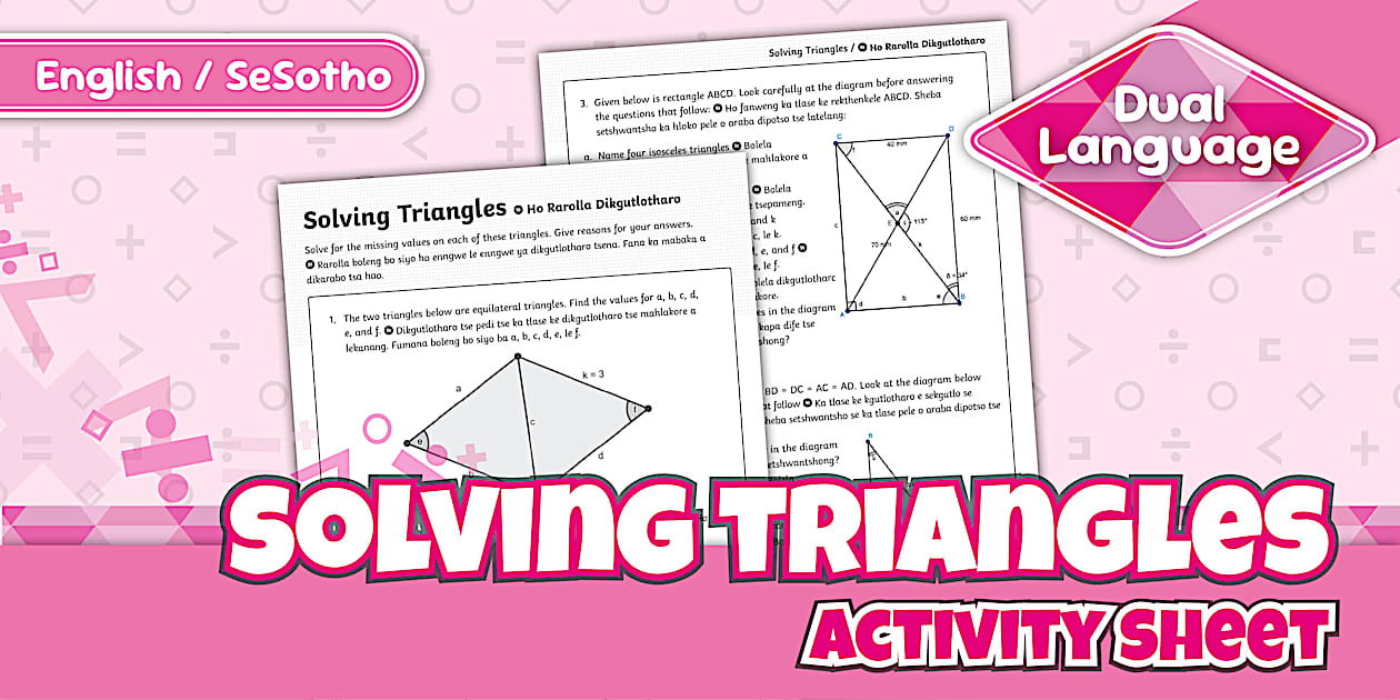 Grade 7 Maths Term 2 - Solving Triangles - Sesotho/English