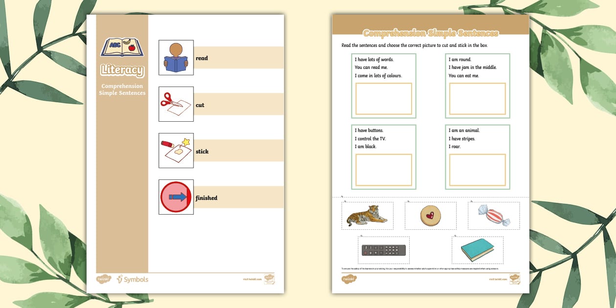 SEND Structured Steps: Comprehension Simple Sentences
