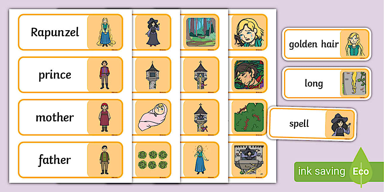 Rapunzel Word Cards (Teacher-Made) - Twinkl
