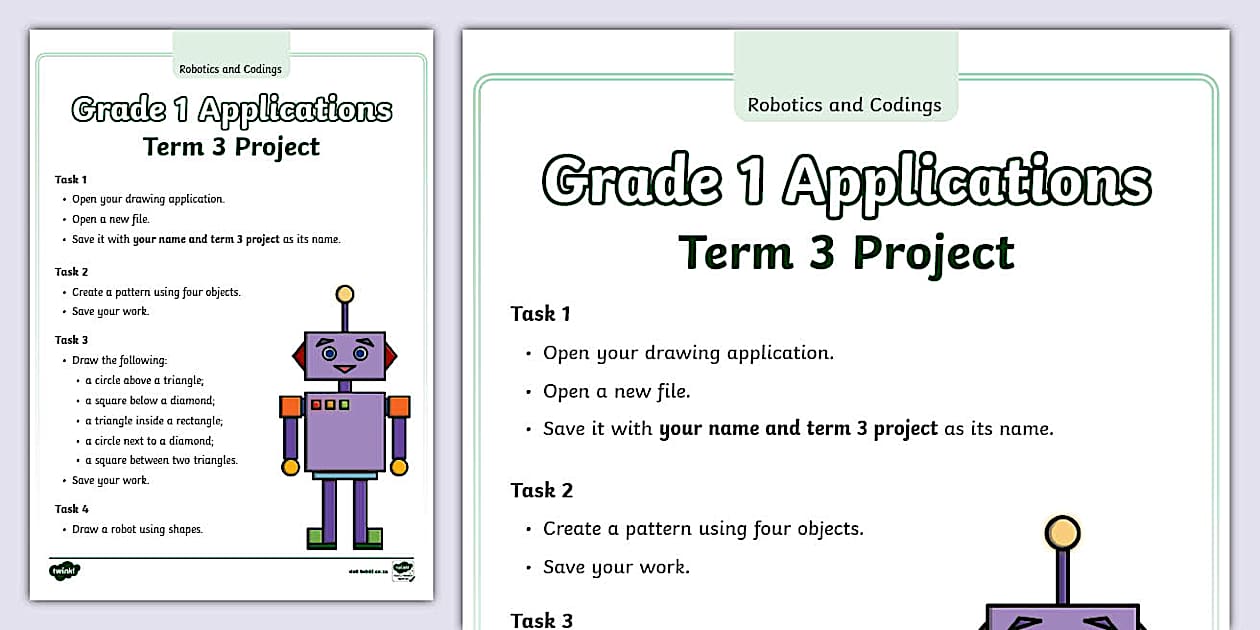 Robotics and Coding - Grade 1 Drawing App Project Term 3
