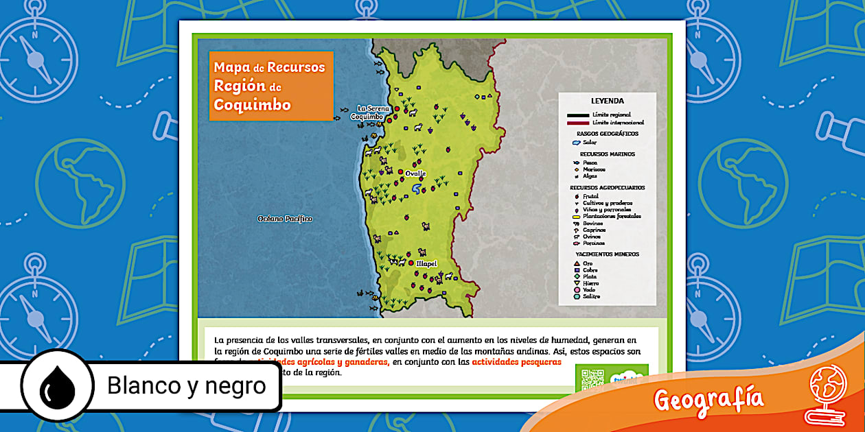 Póster |Mapa de Recursos Región Coquimbo | Geografía