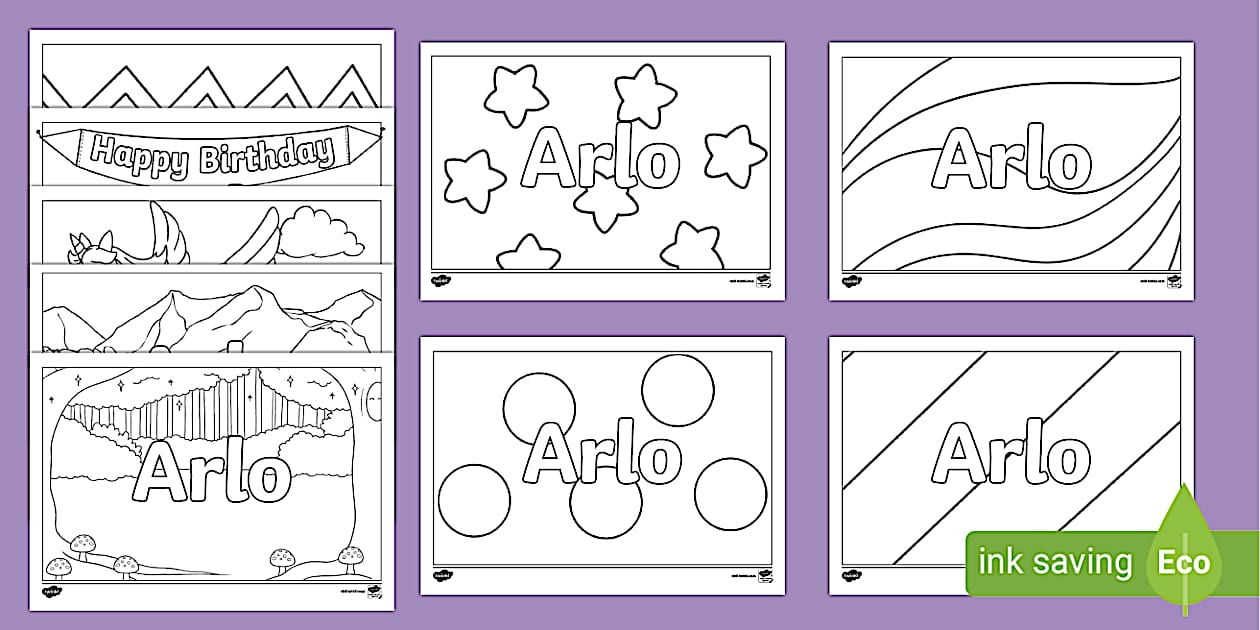 Arlo Name Simple Colouring Activity Sheet for enrichment.