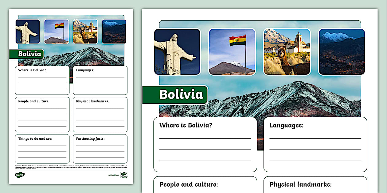 Bolivia Fact File (teacher made) - Twinkl