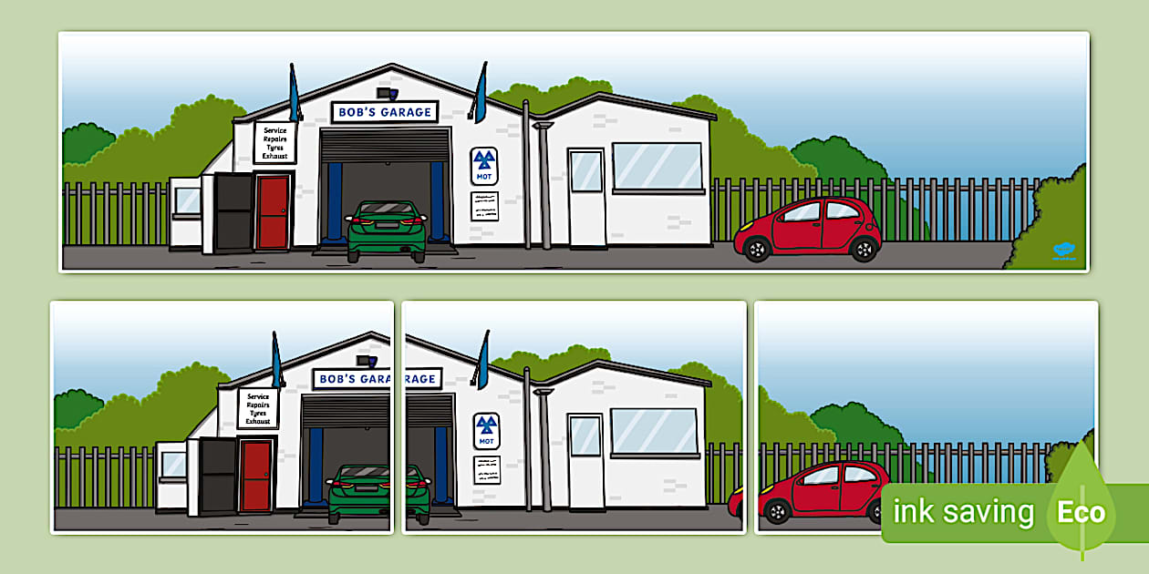 Mechanics/Garage Small World Background - EYFS - Twinkl