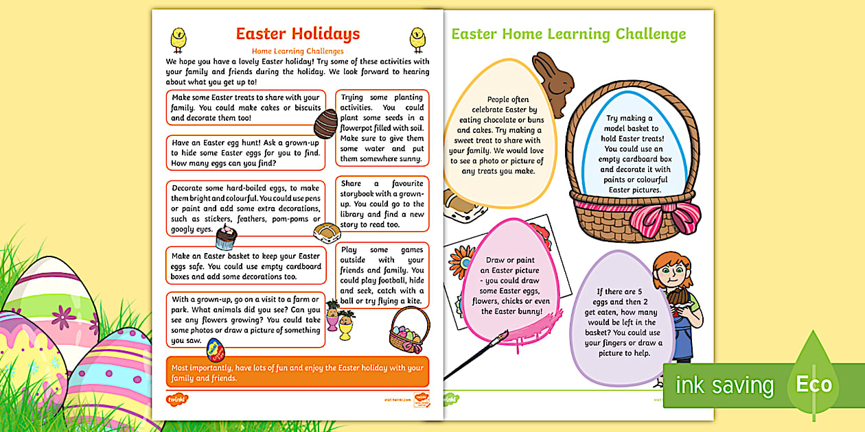 EYFS Easter Holidays Home Learning Challenges Resource Pack