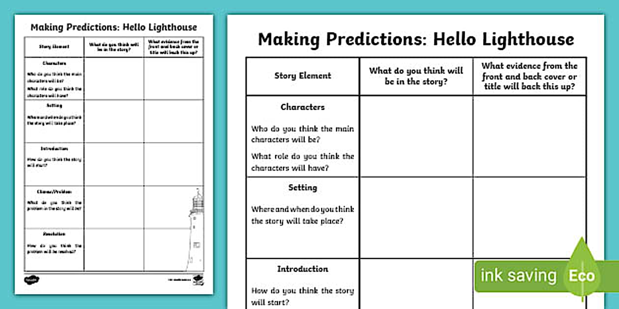 Making Predictions Activity for Hello Lighthouse - Twinkl