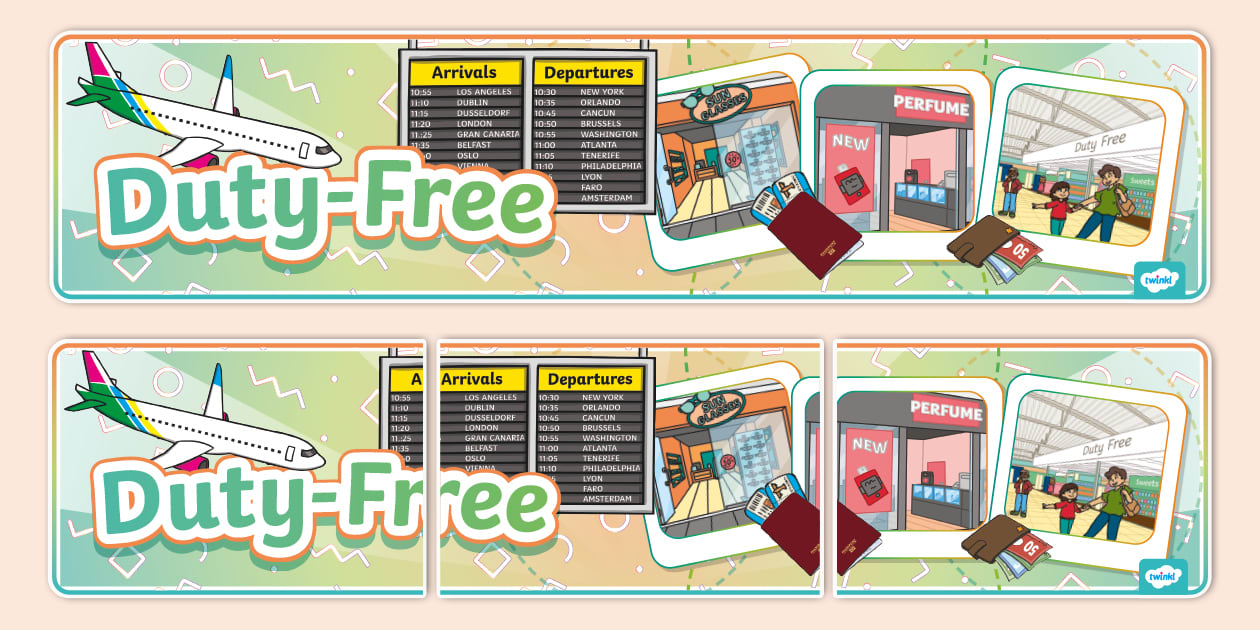 Duty Free Role Play Display Banner Twinkl (teacher made)