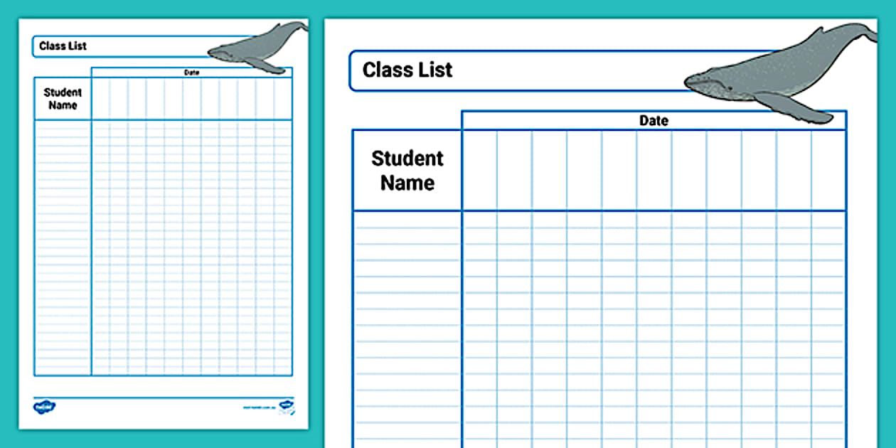 Ocean Class List (Teacher-Made) - Twinkl