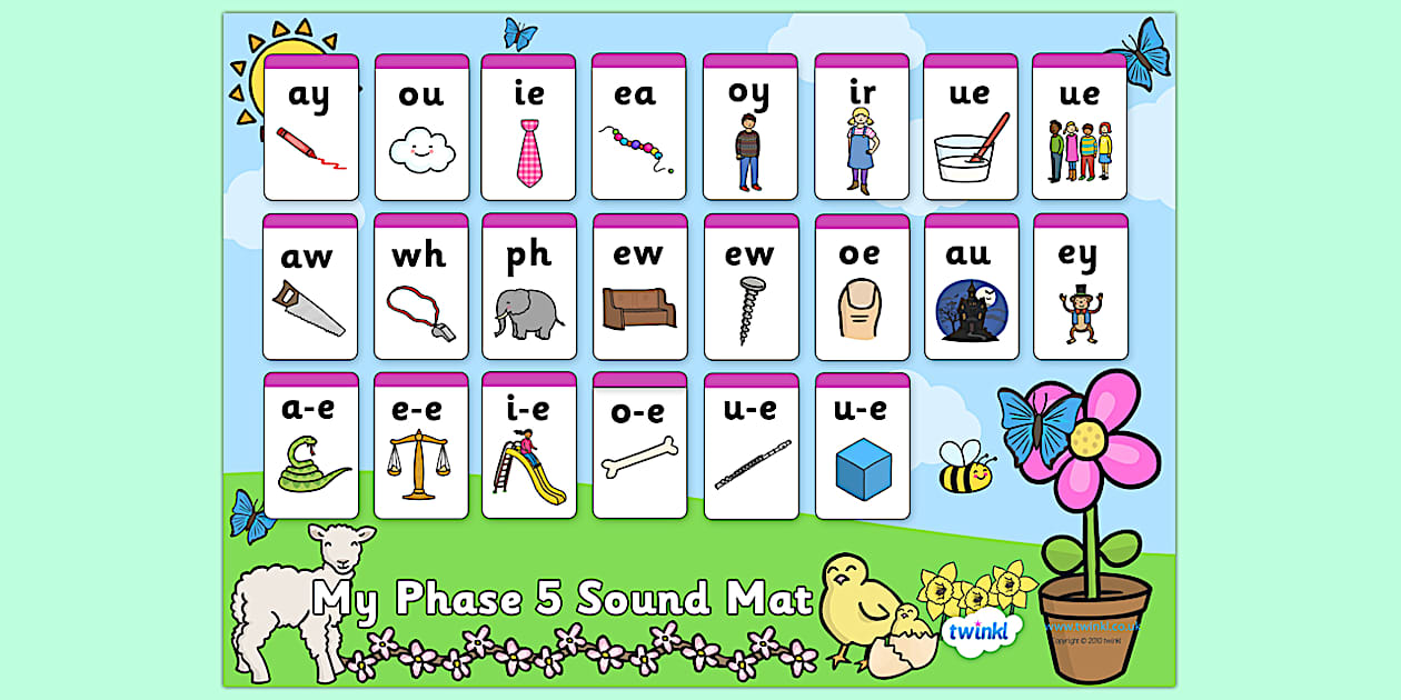 Cursive Spring Themed Phase 5 Sound Mat (teacher made)