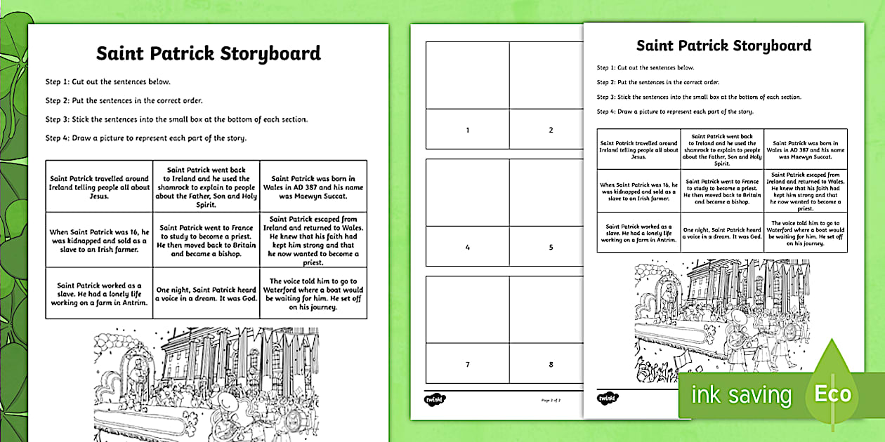 Saint Patrick Storyboard Activity - Twinkl