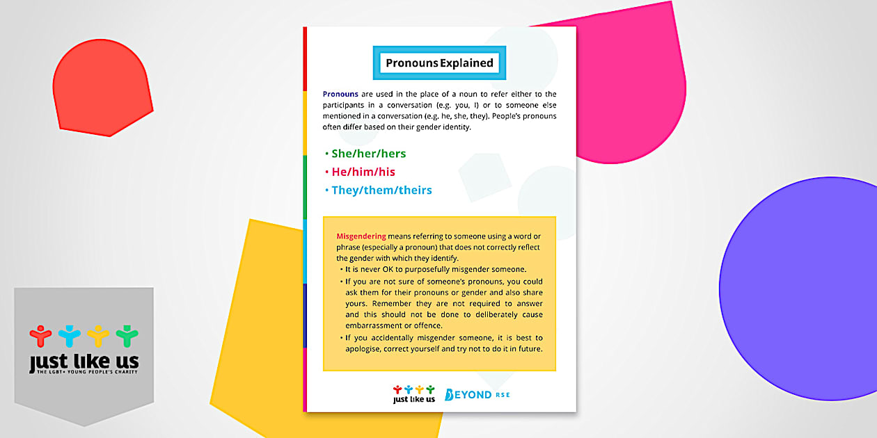 Pronouns Explained Display Poster | Beyond RSE Resources