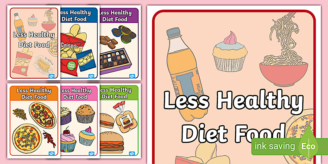 Unhealthy Food Pictures with Names - KS1 - Twinkl Resource