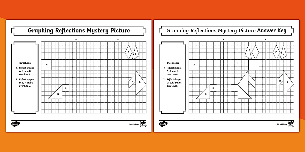 Eighth Grade Graphing Reflections Mystery Picture Bunny Worksheet