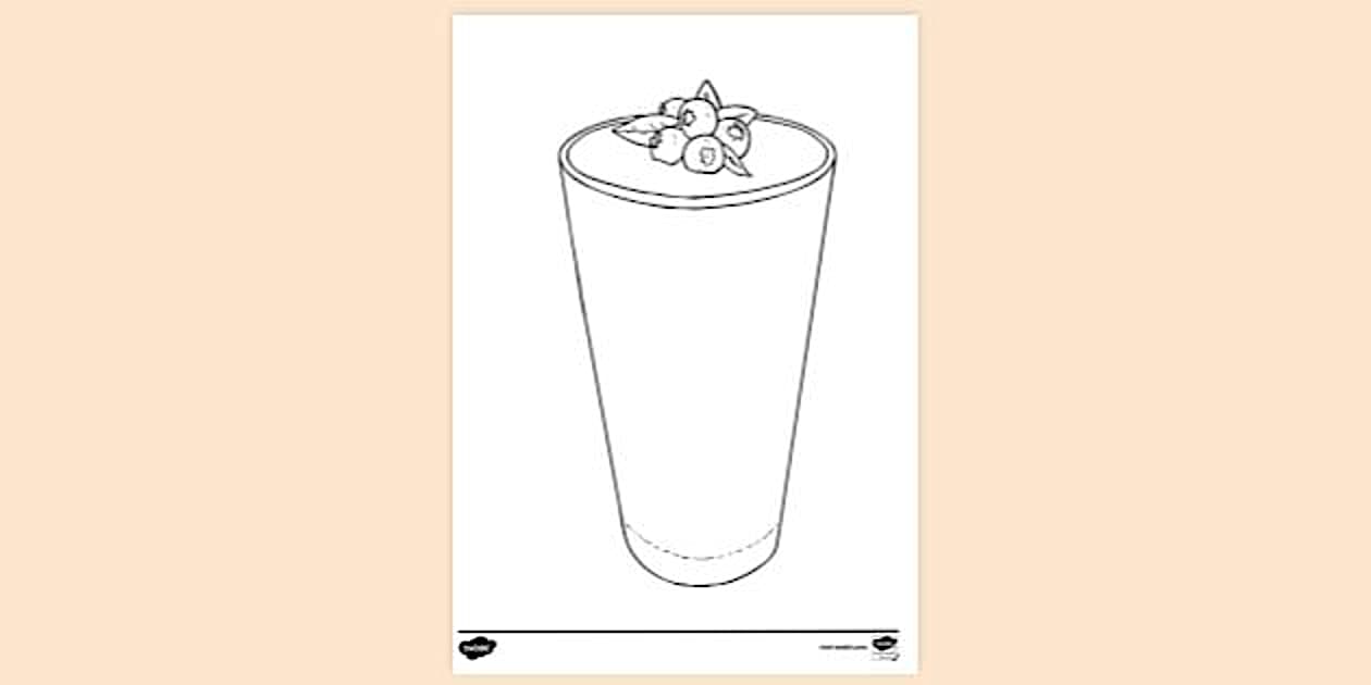 Blueberry Smoothie Colouring Sheet | Colouring Sheets