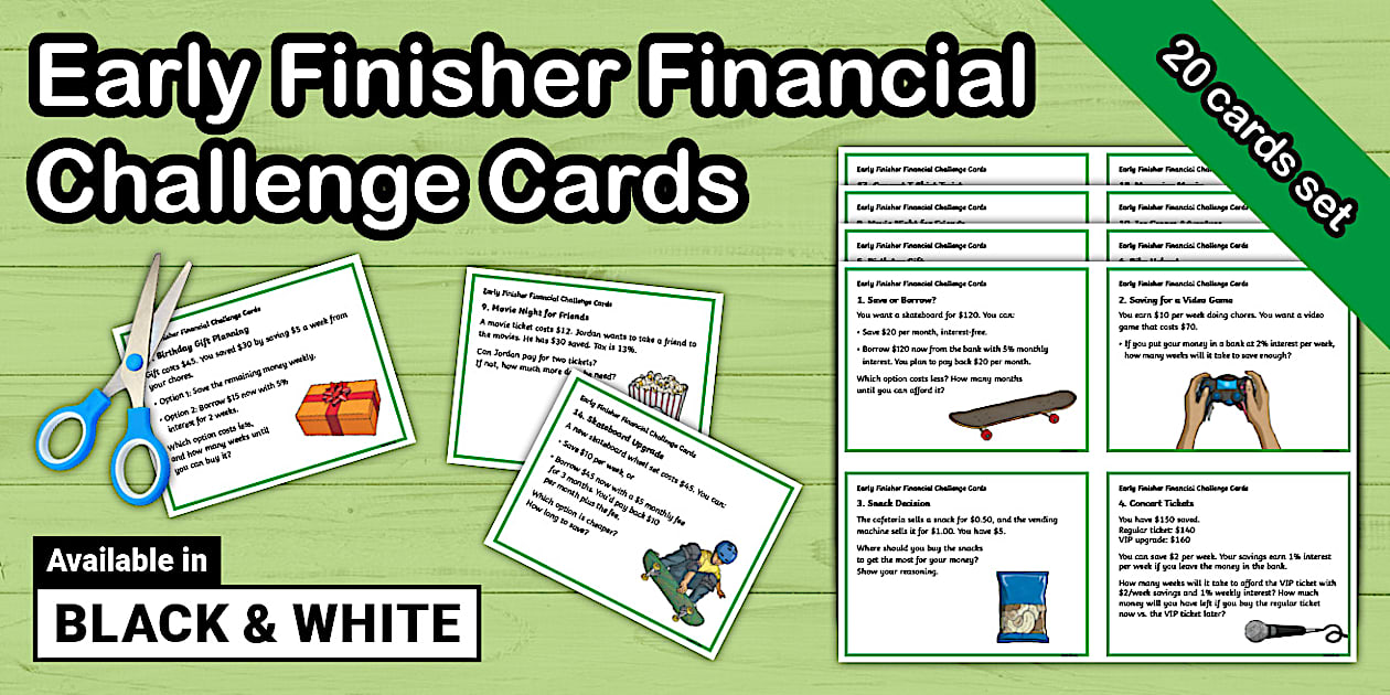 Financial Literacy Challenge Cards