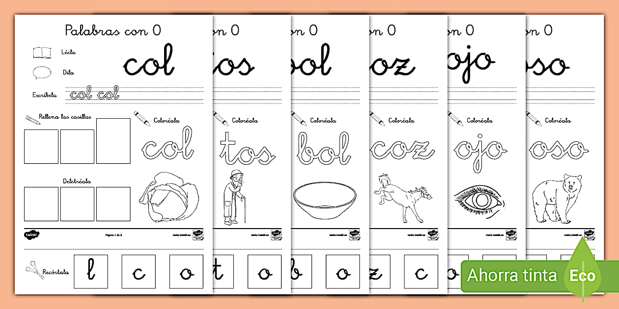 Hoja de actividad: fichas de la letra O (teacher made)