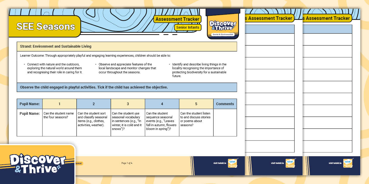 SEE (Environment+Sustainable Living) Seasons Assessment Tracker