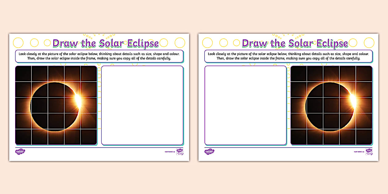 Draw the Solar Eclipse Worksheet - Twinkl