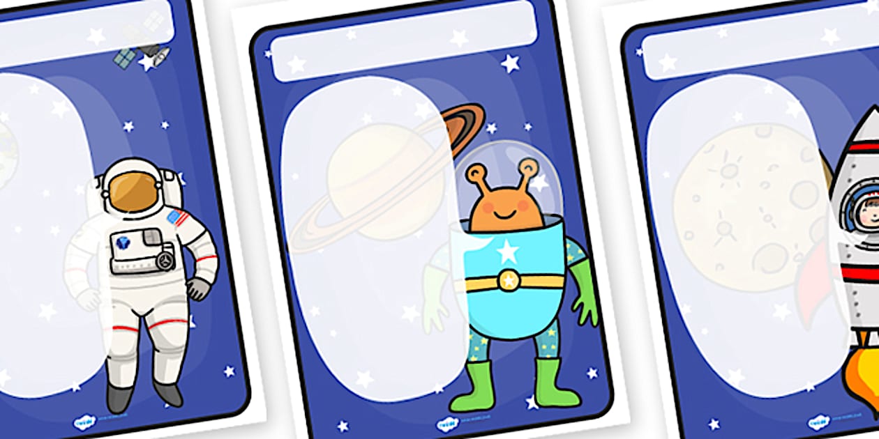 Editable Space Themed Target Posters Large Speech Bubble