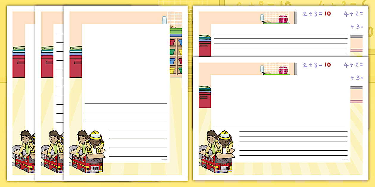 Charlie the Firefighter Page Border Pack (teacher made)