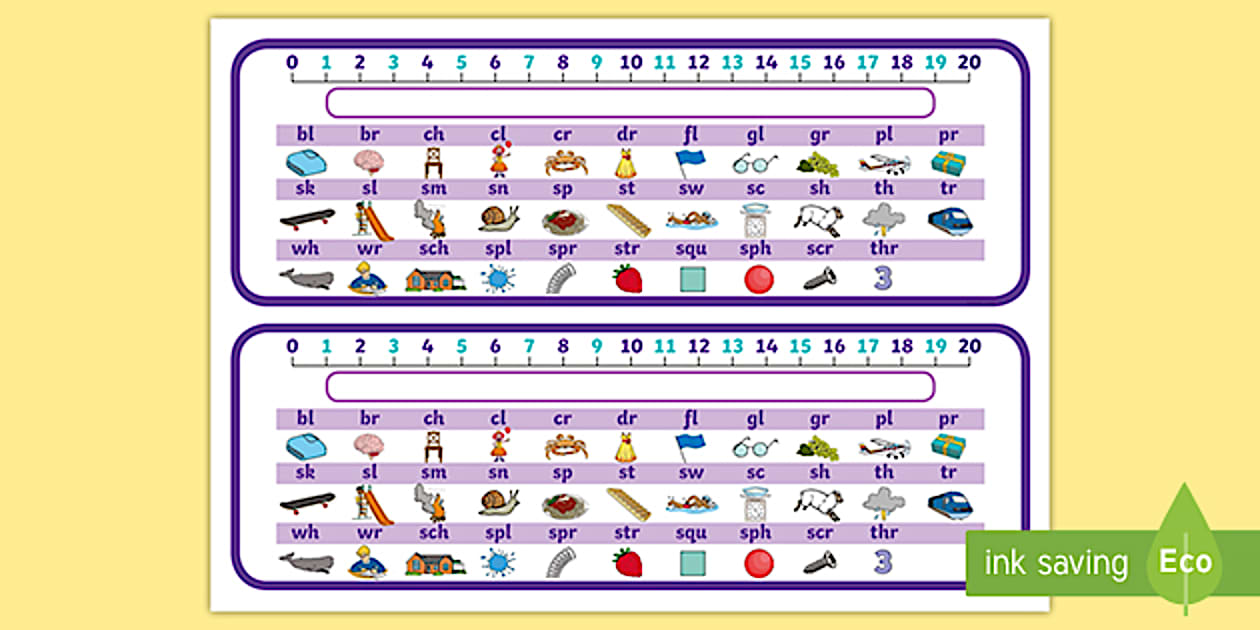 Alphabet and Number Line Desk Strip Desk Mat (teacher made)