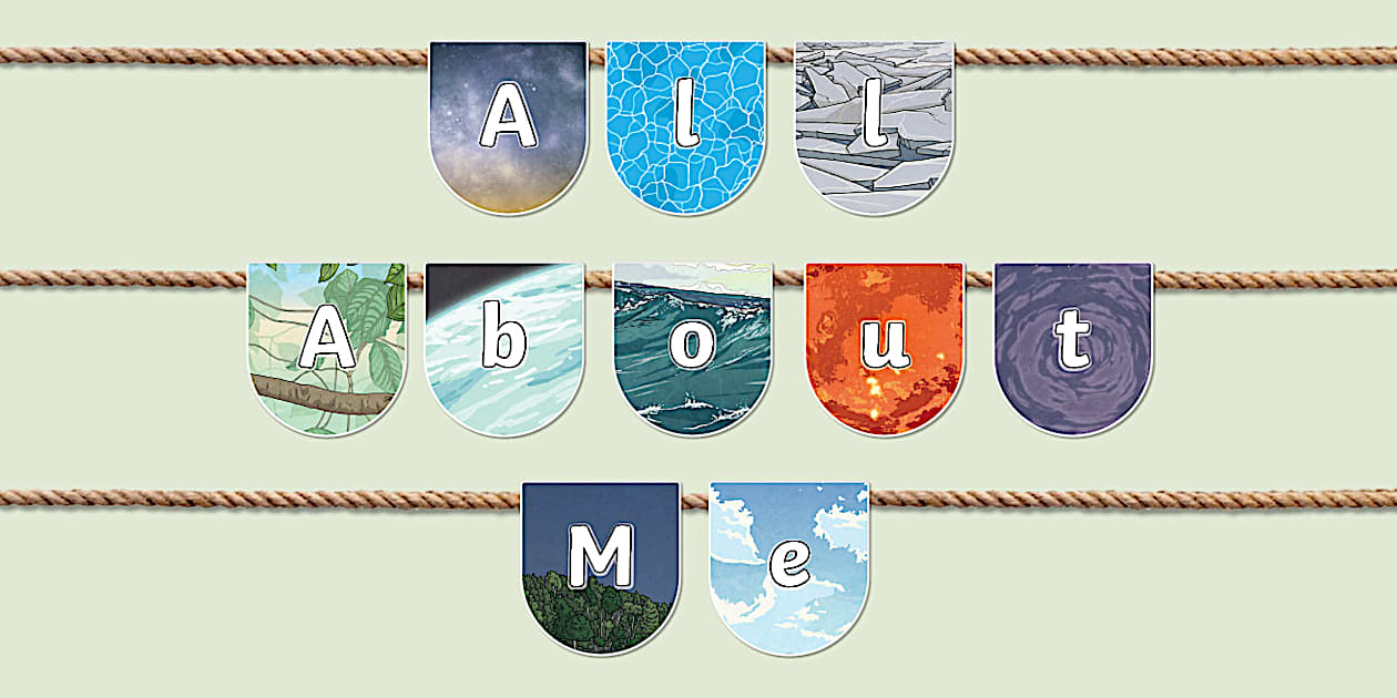 All About Me Display Bunting (teacher made) - Twinkl
