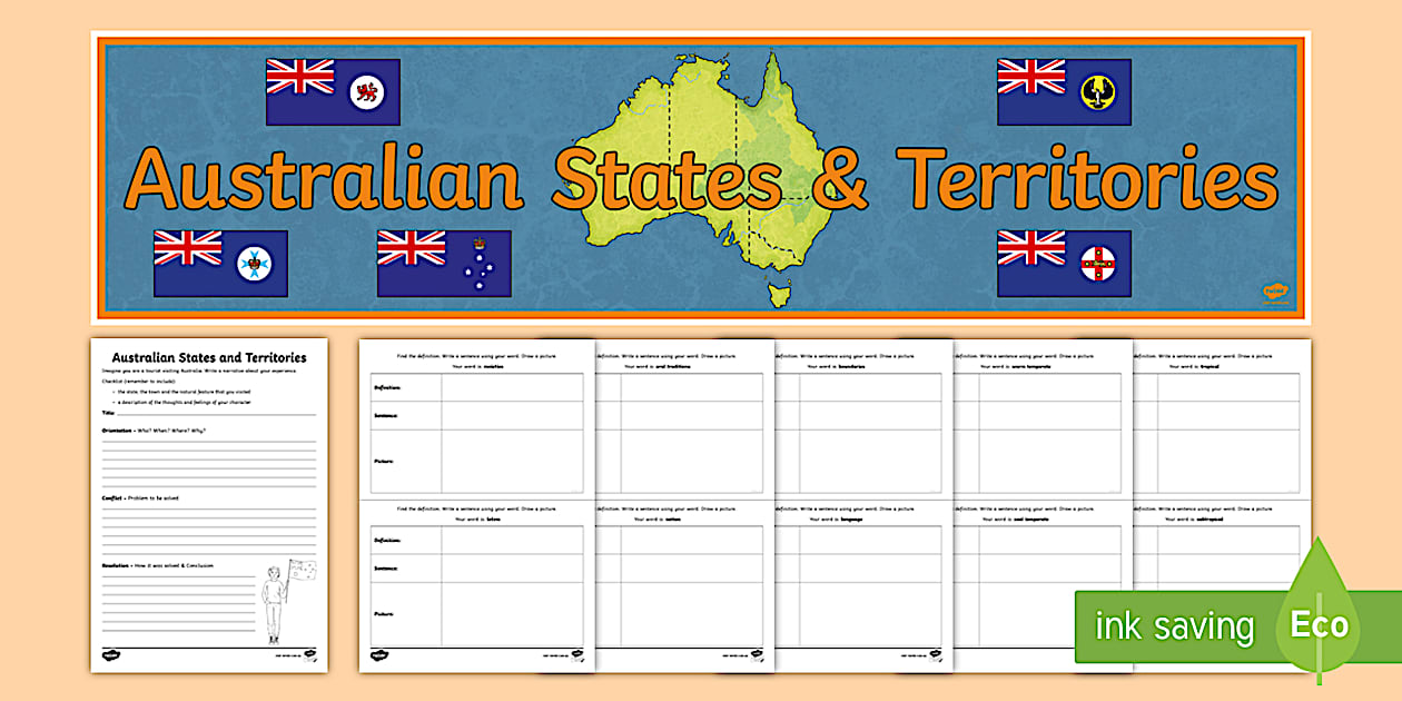 Australian States and Territories Narrative Writing Lesson Pack