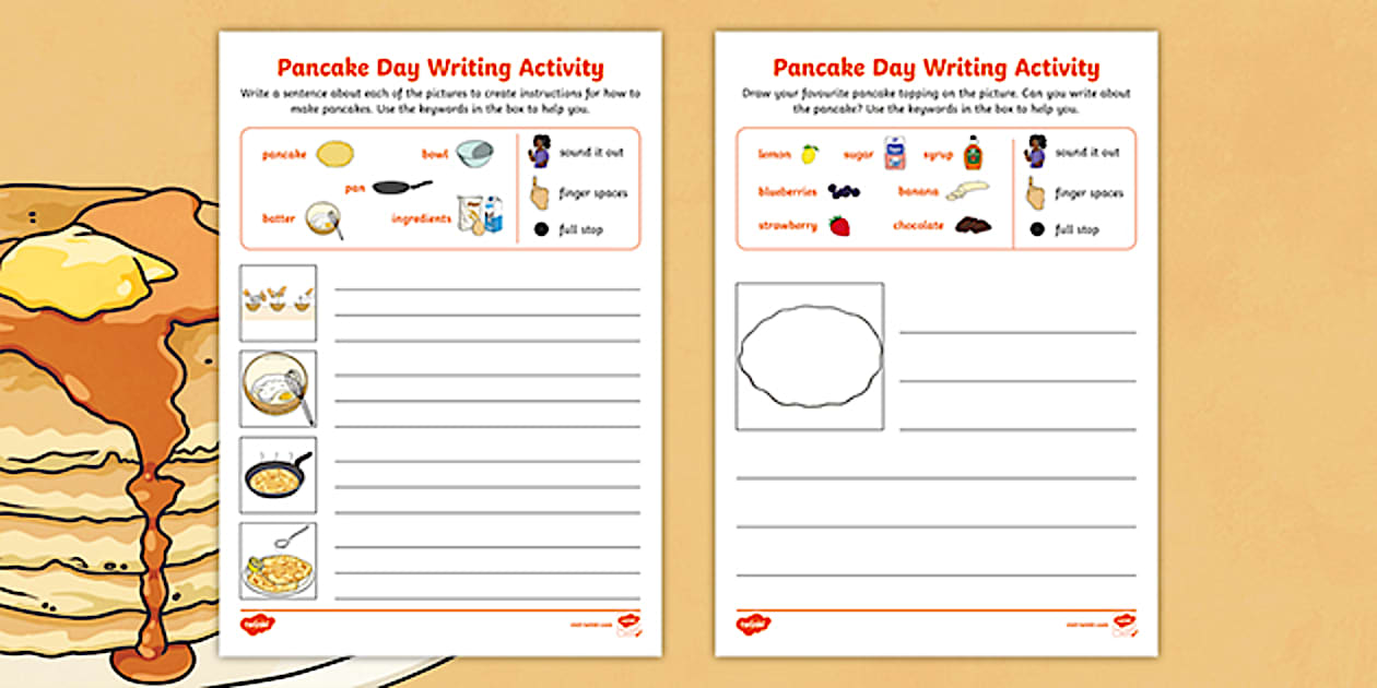 Editable Pancake Day Early Writing Activities (teacher made)