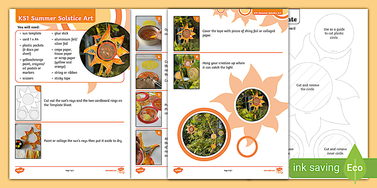Summer Solstice Art Activity (teacher made) - Twinkl
