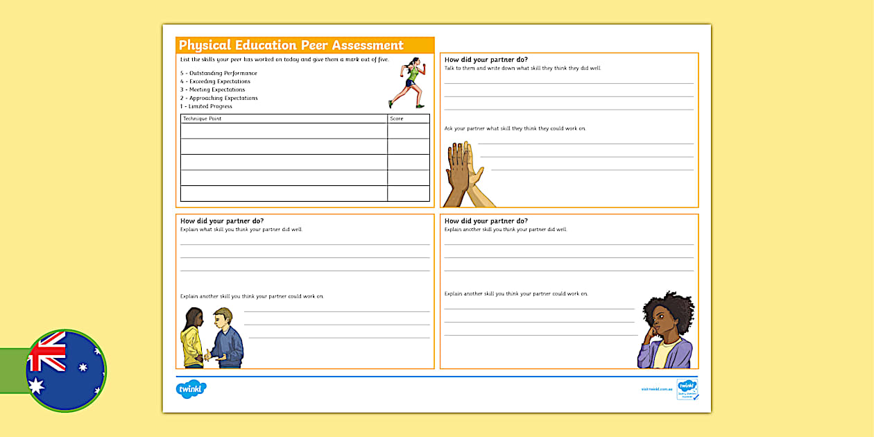 Physical Education Peer Assessment Sheets | Twinkl Move