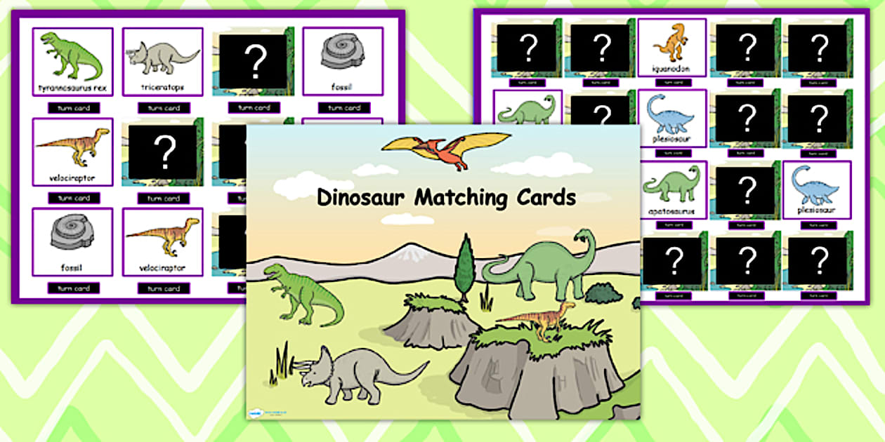 Dinosaur Themed Matching Cards Activity Flipchart - dinosaurs