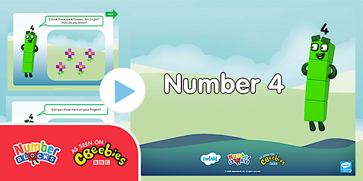 👉 Numberblocks: Number Four Square Like Me PowerPoint