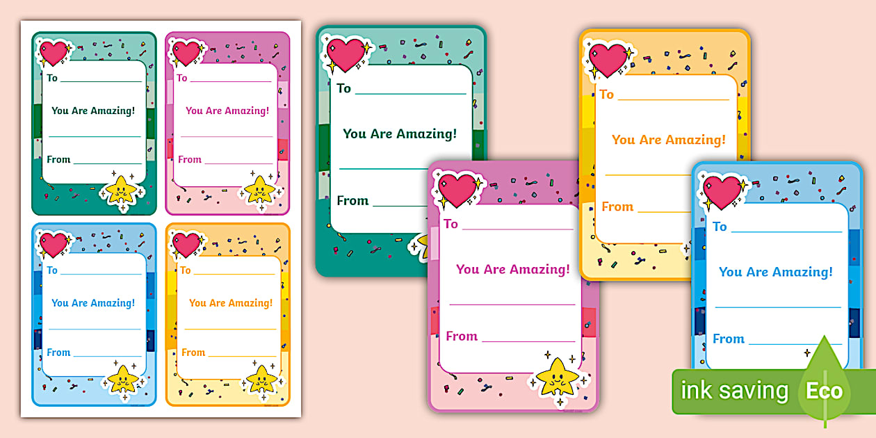 You Are Amazing! Card Inserts (Teacher-Made) - Twinkl