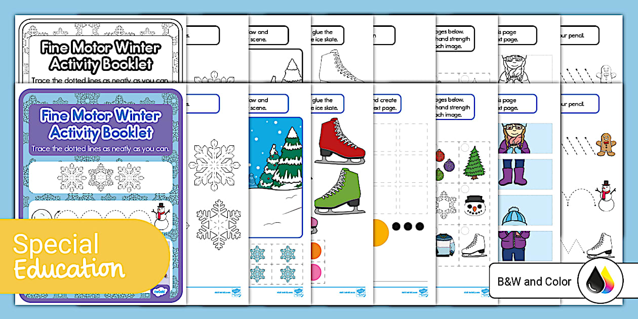 Fine Motor Winter Activity Booklet to Support DCD (Developmental ...