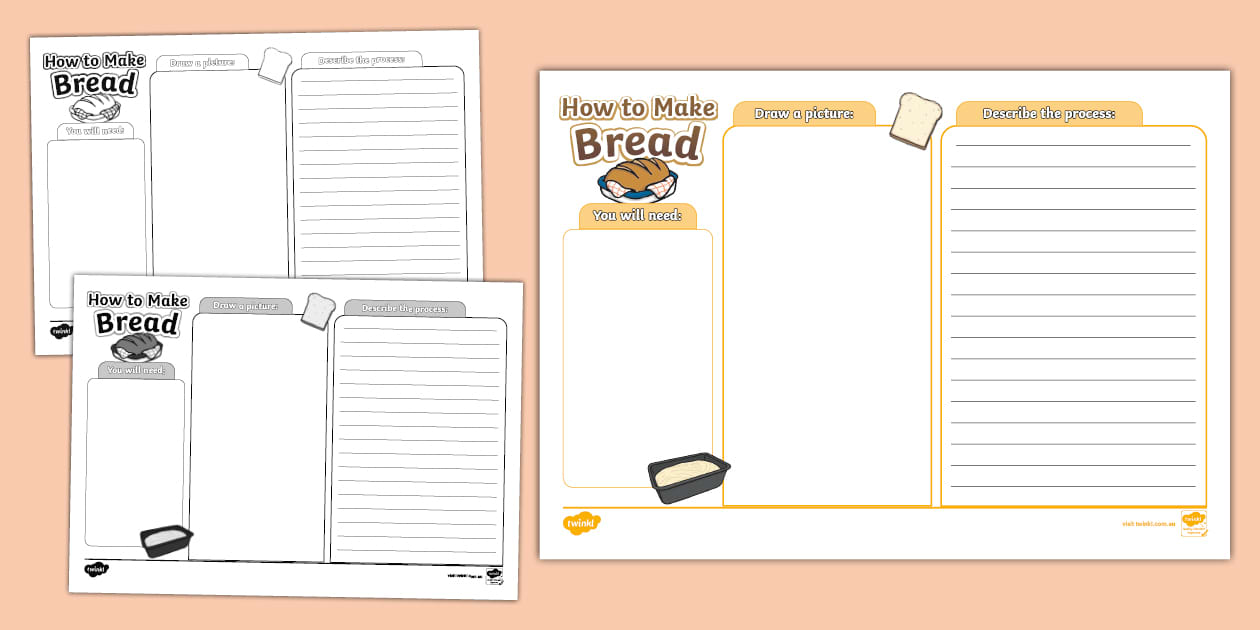 How to Make Bread Process Writing Template (teacher made)