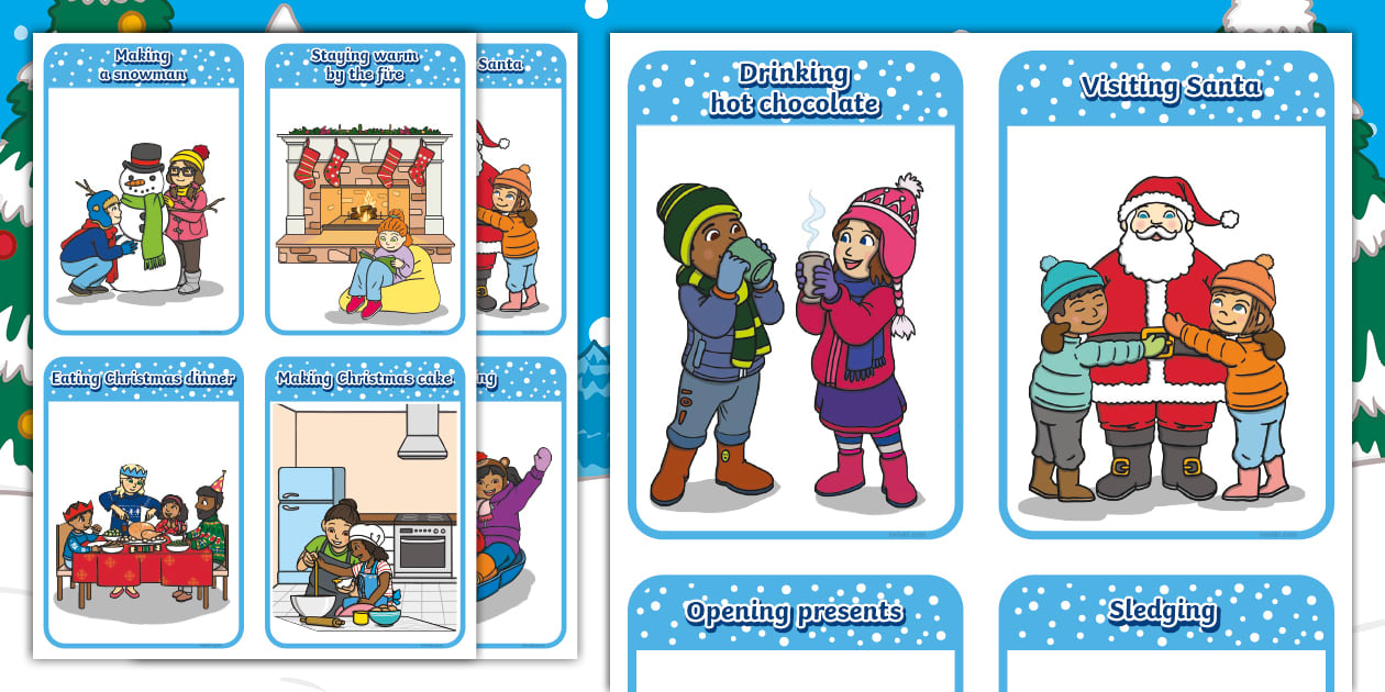EYFS Look And Act Winter Cards (teacher made) - Twinkl