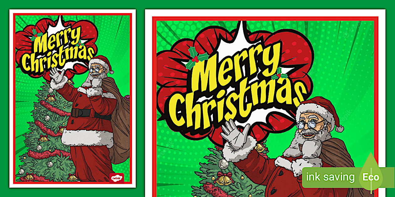 Christmas Pop Art Display Poster (teacher made) - Twinkl