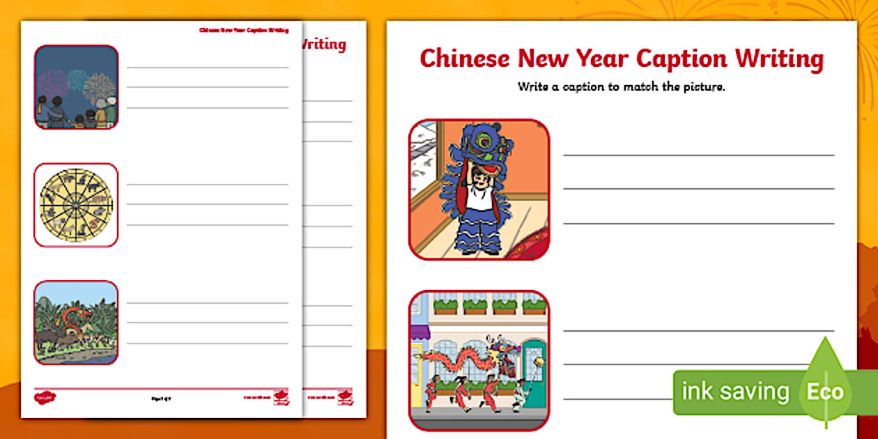 Chinese New Year Caption Writing Activity - Twinkl