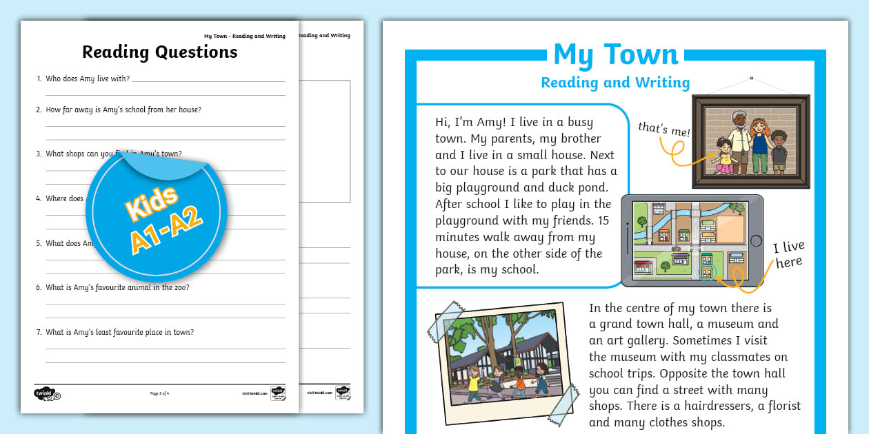 My Town - ESL Beginner Reading and Writing - Twinkl