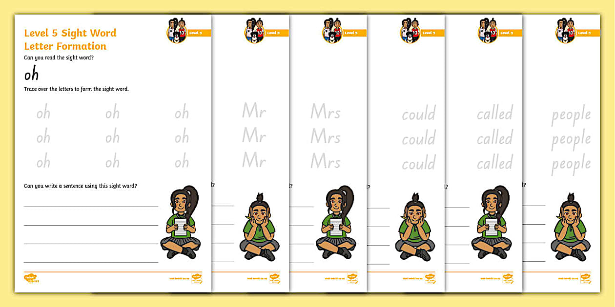 Twinkl Phonics Level 5 Sight Word Letter Formation - Twinkl