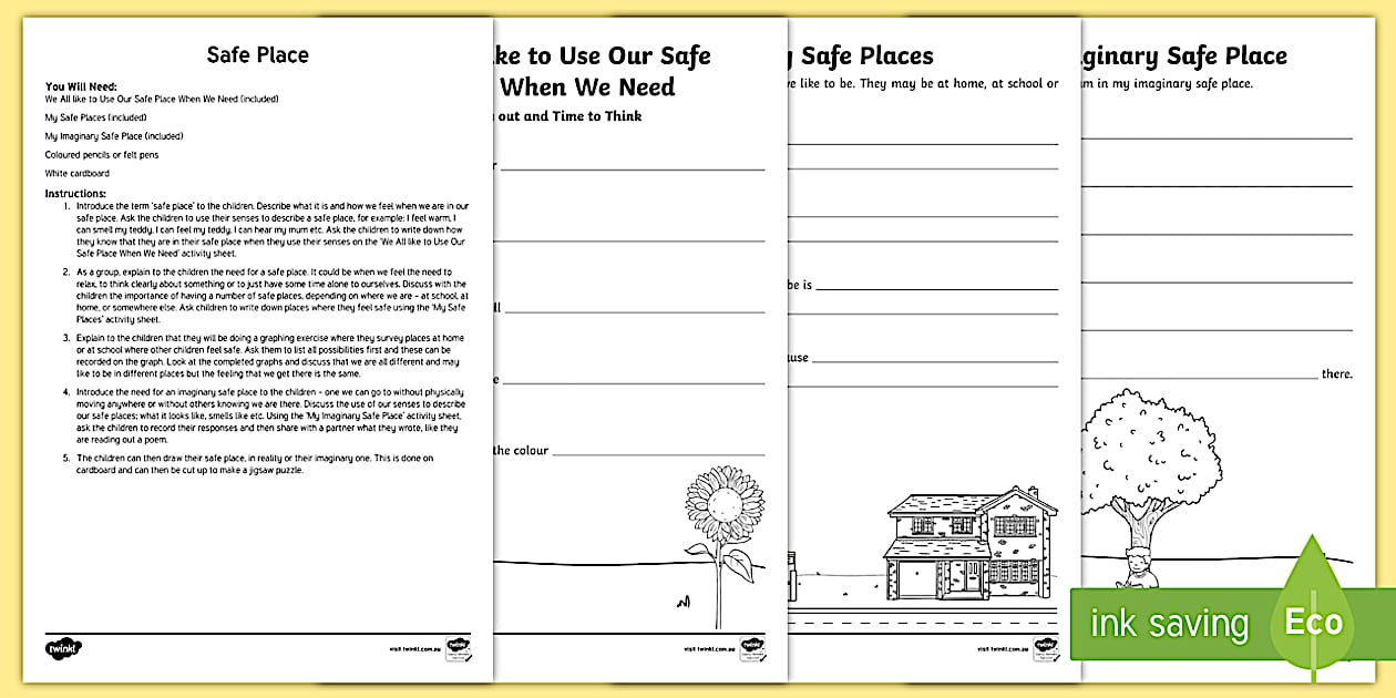 TAS Safe Place Activity (teacher made) - Twinkl