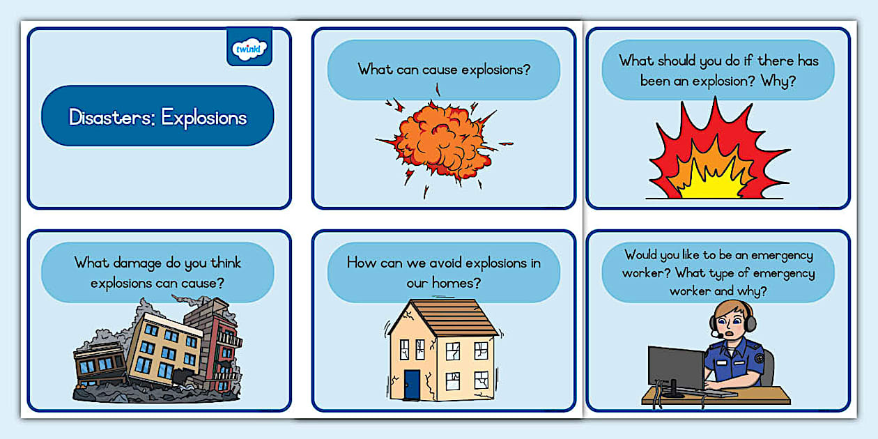 Disasters – Explosions - Open and closed Question Cards