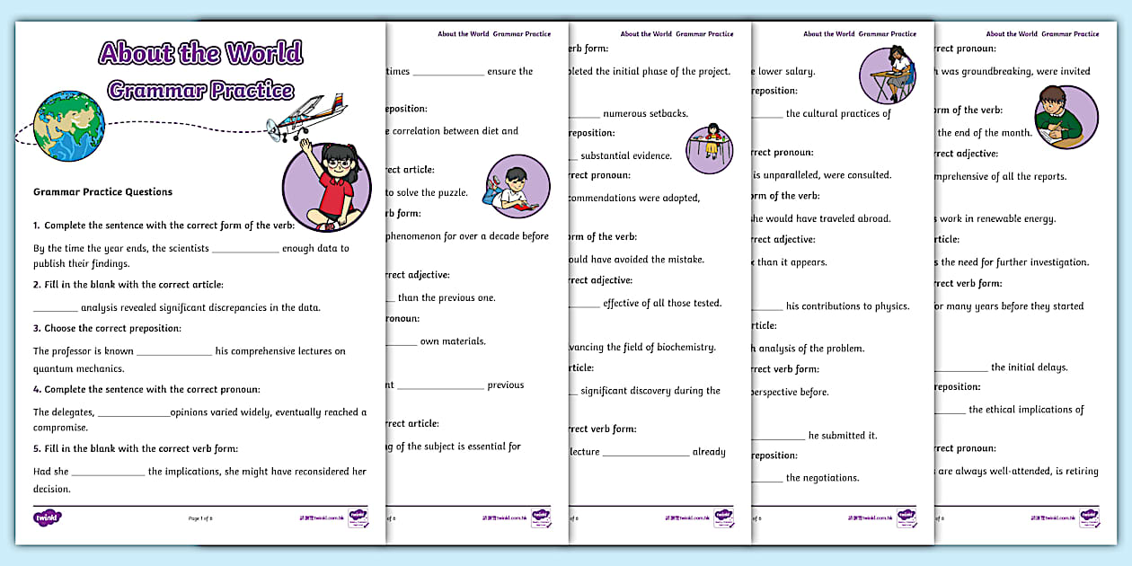 About the World, Grammar Practice (teacher made) - Twinkl